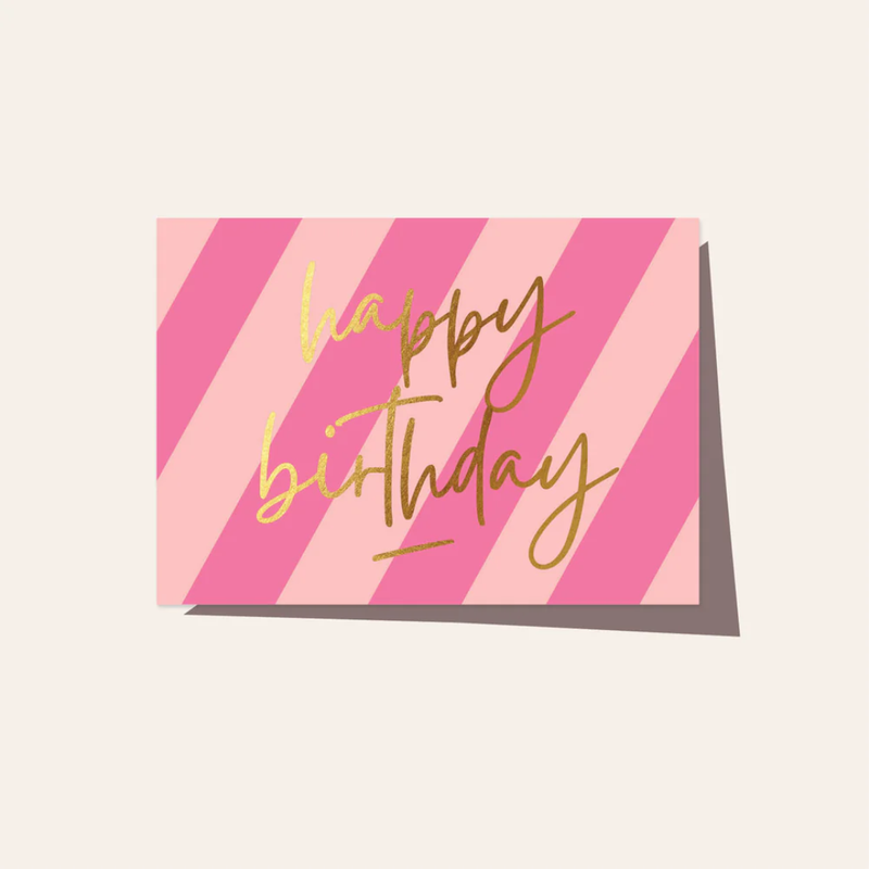 Stripe Birthday Card / Pink – Home Goods Hardware