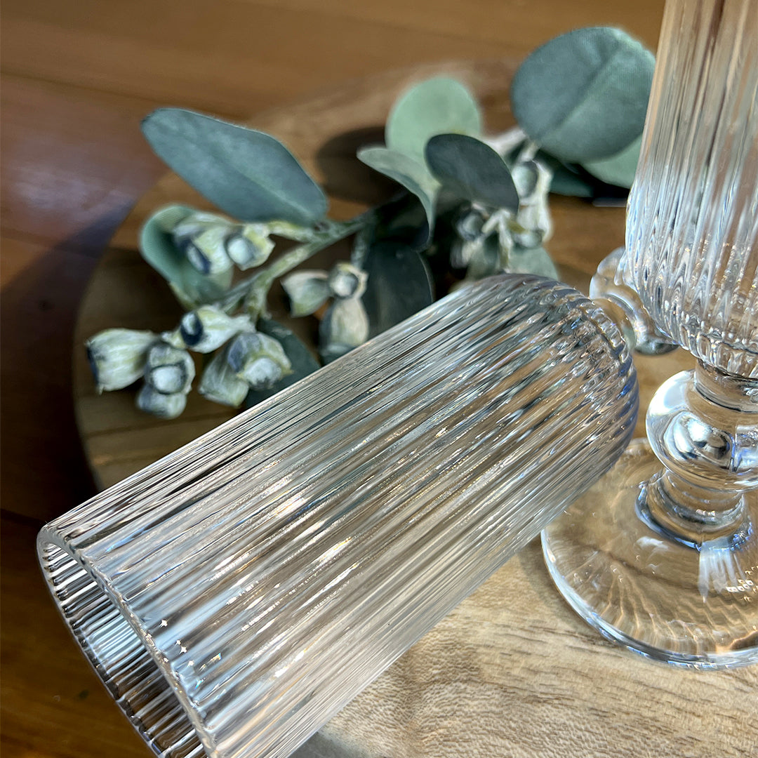 Savoy Ribbed Champagne Flute Set 4 / Clear – Home Goods Hardware