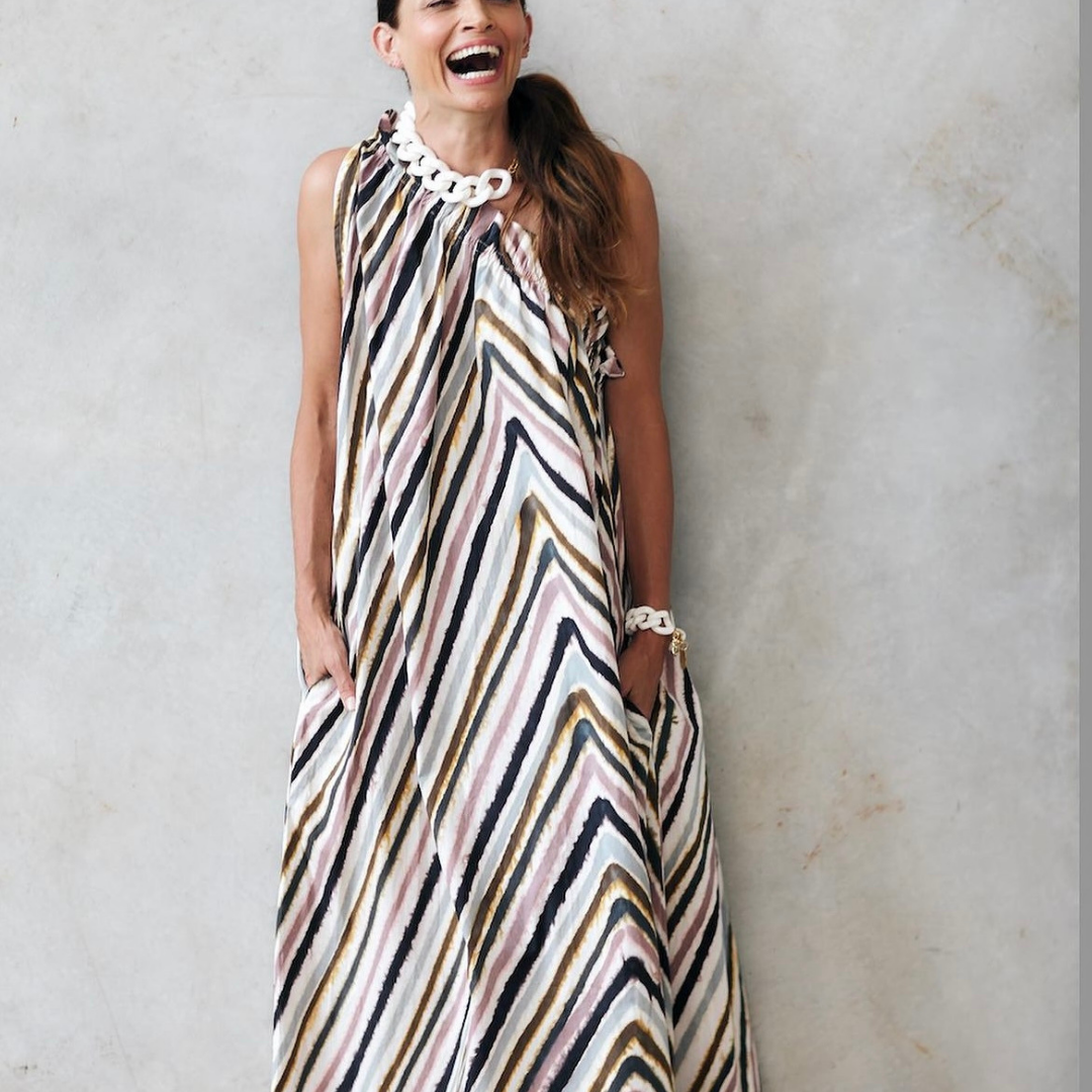 Erica One Shoulder Maxi Dress / Cirque Stripe – Home Goods Hardware