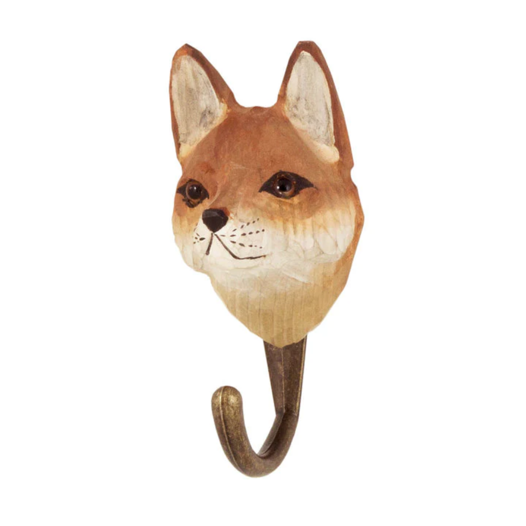 Hand Carved Red Fox Hook – Home Goods Hardware